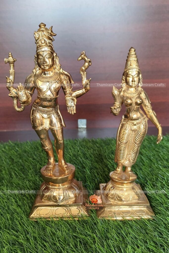 Lord Shiva Parvathi Hindu Deity Statue - thamiramcrafts.com